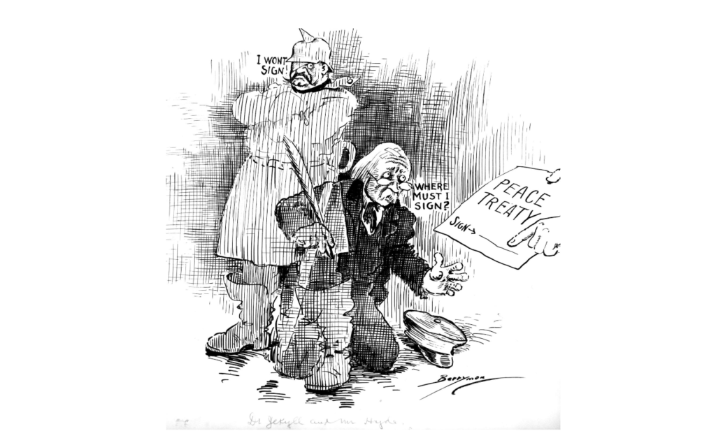 Eckert- A political cartoon about German attitudes towards the treaty ...